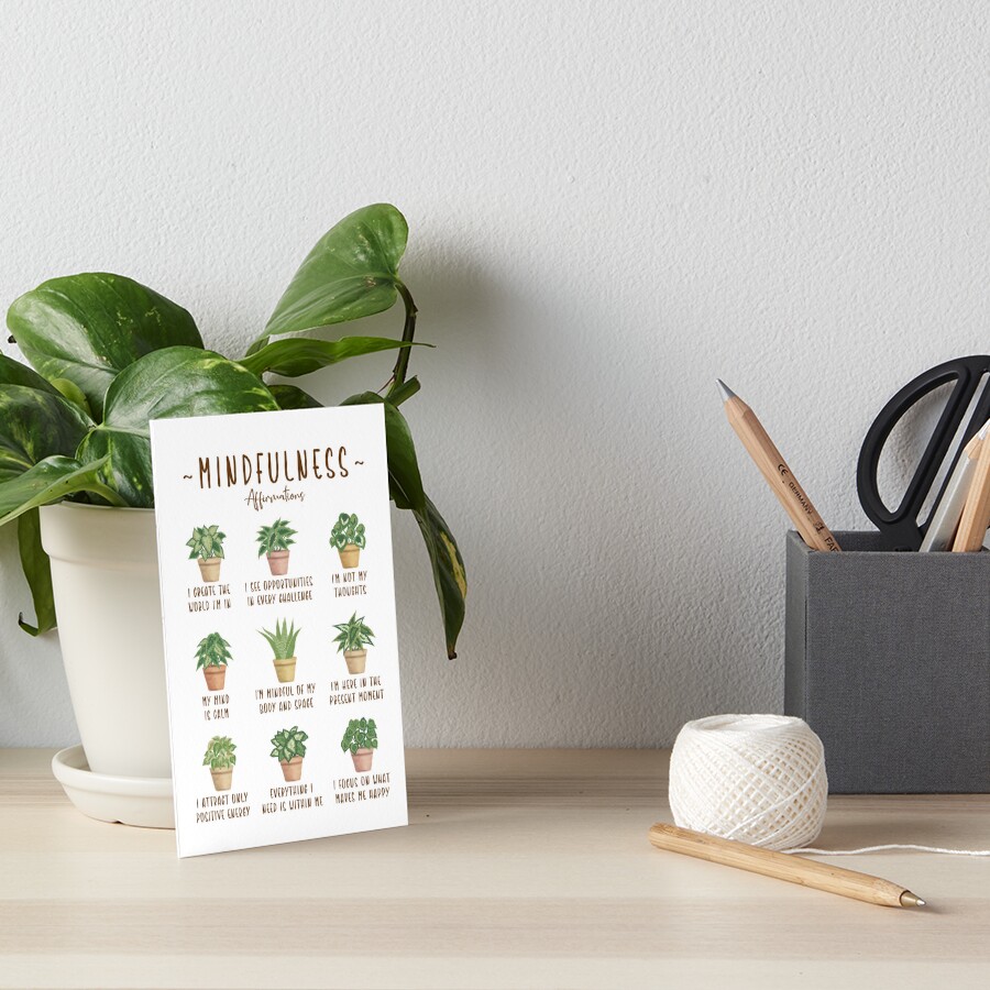 "Mindfulness affirmations with plants" Poster for Sale by OwnDesignOnline | Redbubble