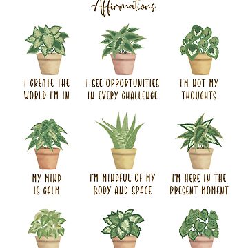 "Mindfulness affirmations with plants" Poster for Sale by ...