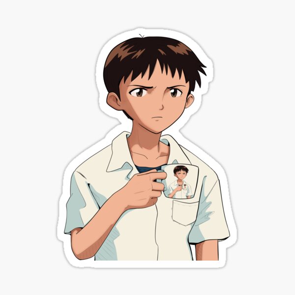 "Shinji Holding a Mug HD (Shinji holding a Shinji Mug) Restored image ...