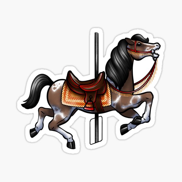 "Carousel Horse Pinto" Sticker for Sale by degeneroot | Redbubble