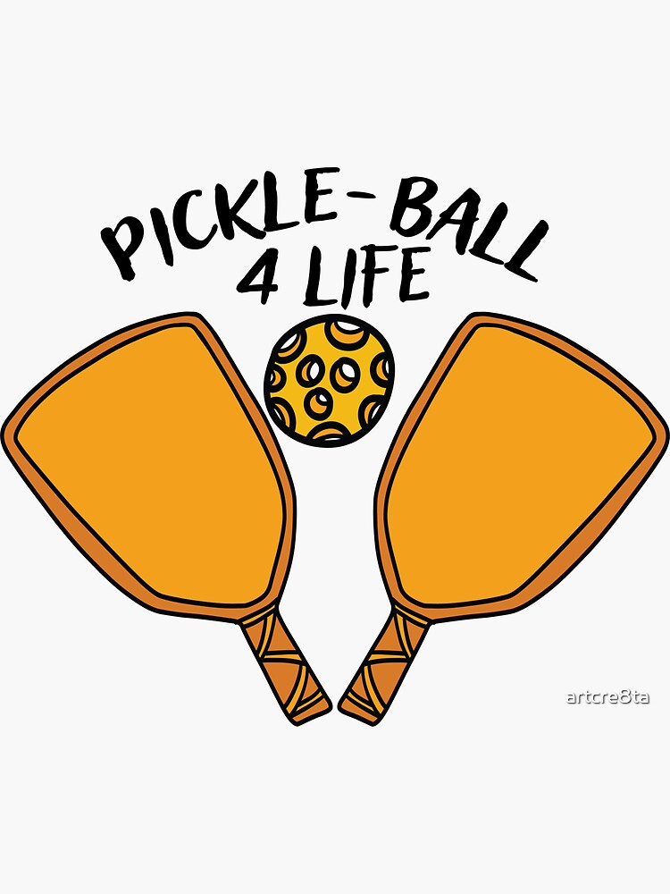 "Pickleball 4 life" Sticker for Sale by artcre8ta | Redbubble