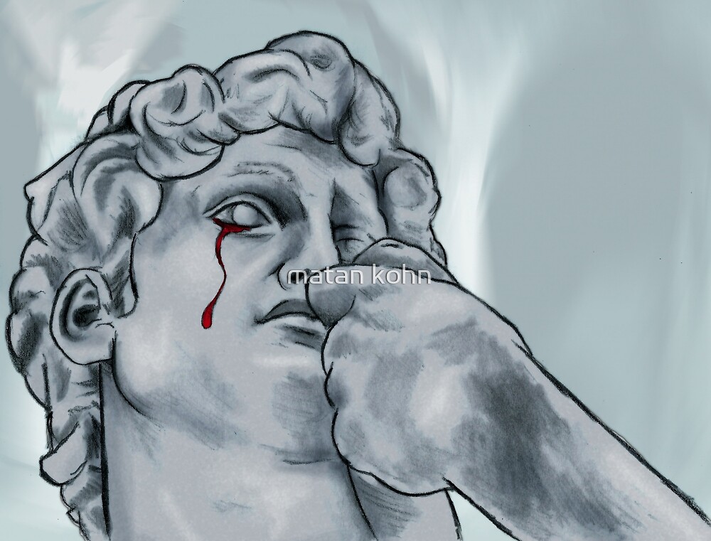 "david crying" by matan kohn | Redbubble