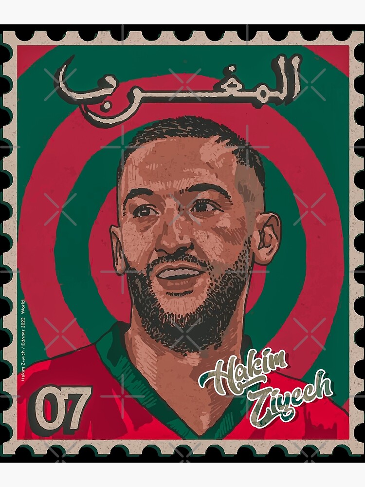 "Morocco Hakim Ziyech illustration artwork - Qatar 2022 World Cup " Art ...