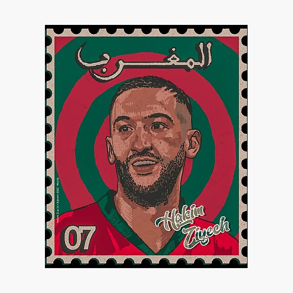 "Morocco Hakim Ziyech illustration artwork - Qatar 2022 World Cup ...