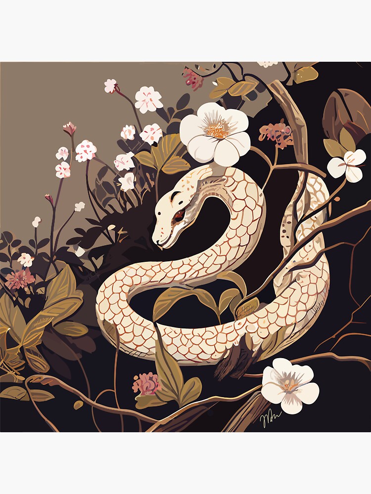 "Coiled snake " Sticker for Sale by mabelmaid | Redbubble