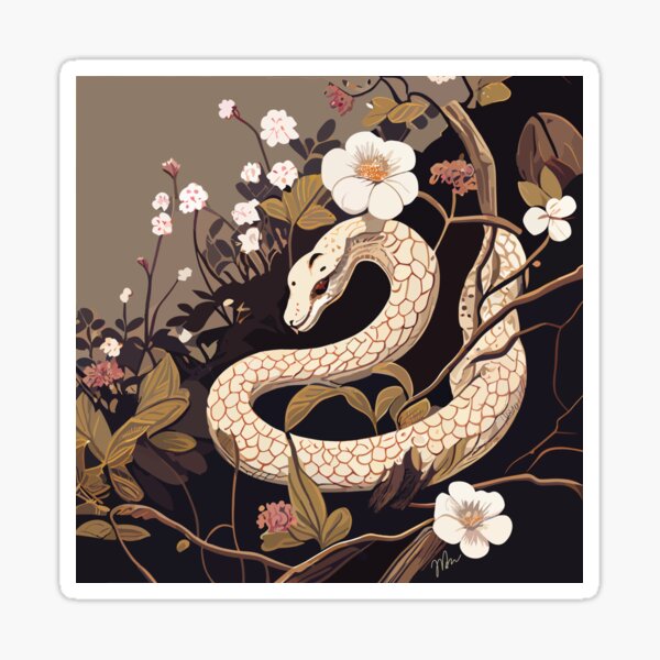 "Coiled snake " Sticker for Sale by mabelmaid | Redbubble