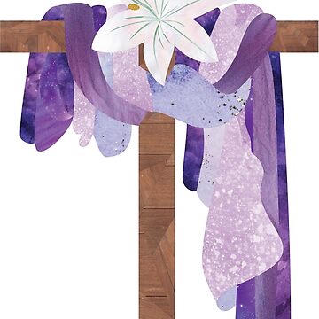 "Easter Cross Lily Palm Sunday Purple Drape" Sticker for Sale by ...