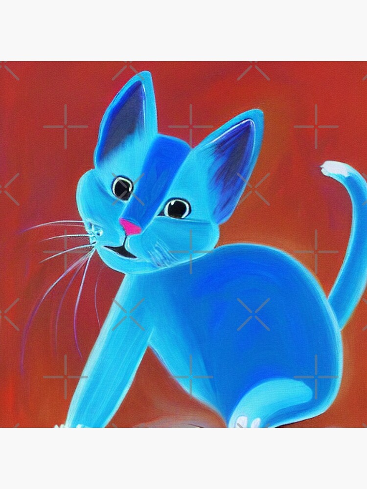 "blue cat art drawing" Sticker for Sale by ZSticker | Redbubble