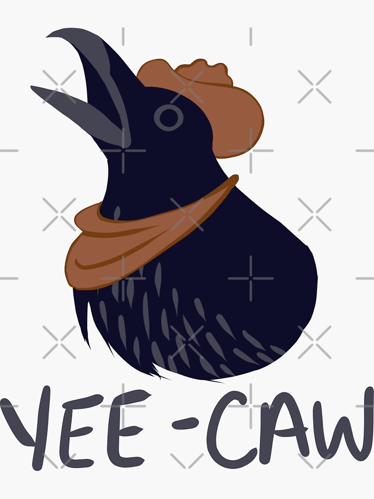 "Yee-caw Crow Wearing a Cowboy Hat" Sticker for Sale by nanidanihani ...