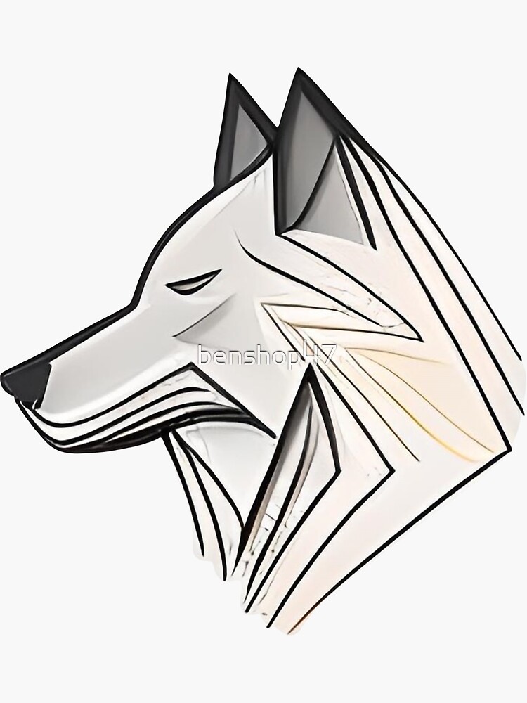 "Minimal line wolf draw" Sticker for Sale by benshop47 | Redbubble