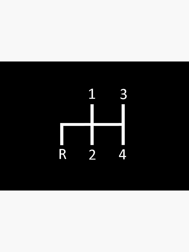 "Vintage 4 Speed H Pattern Shift Pattern (Black)" Sticker for Sale by ...