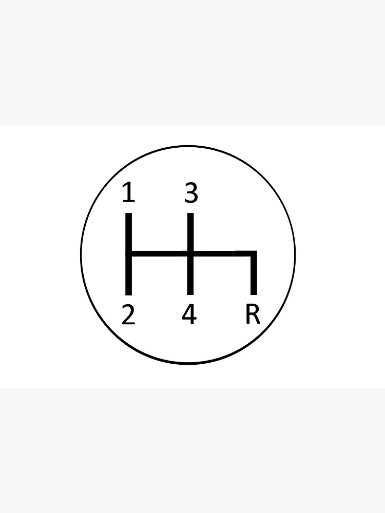 "Vintage 4 Speed H Pattern Shift Pattern (White)" Sticker for Sale by ...