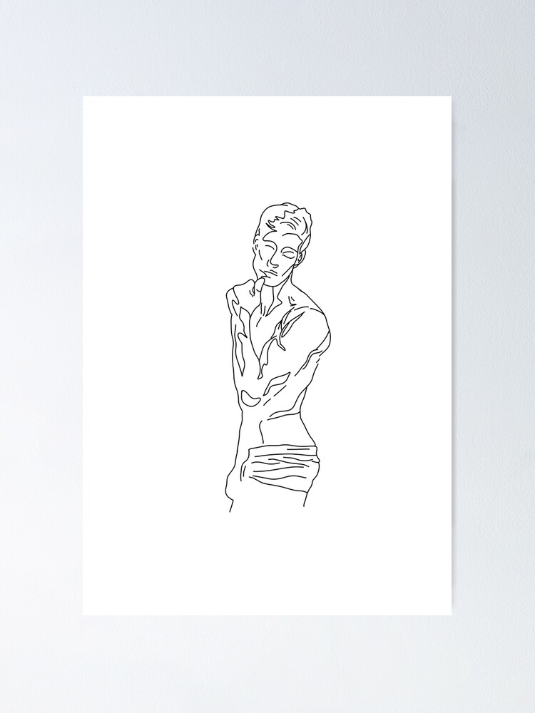 Jacob Line Art Naked Man Line Art Printable Wall Art Art Print