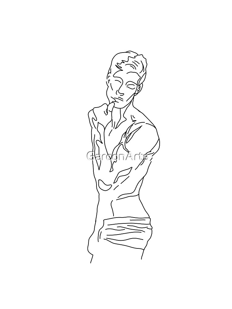Jacob Line Art Naked Man Line Art Printable Wall Art Art Print
