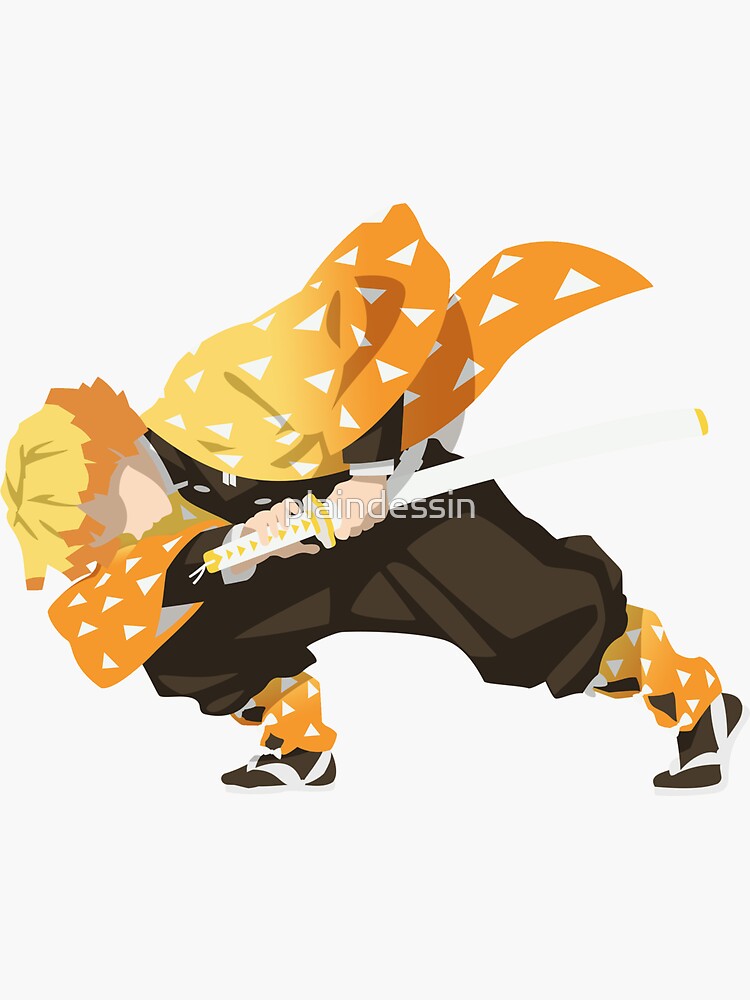 "Zenitsu Agatsuma Minimalistic Design" Sticker for Sale by plaindessin ...