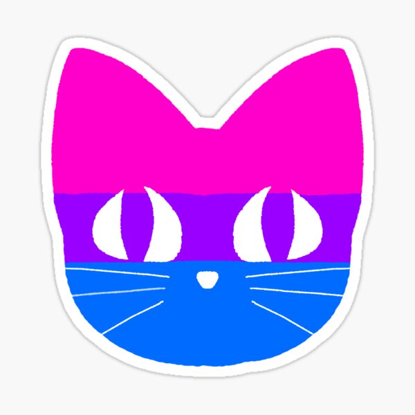 "Simple Bi Pride Cat" Sticker for Sale by czerwonyart | Redbubble