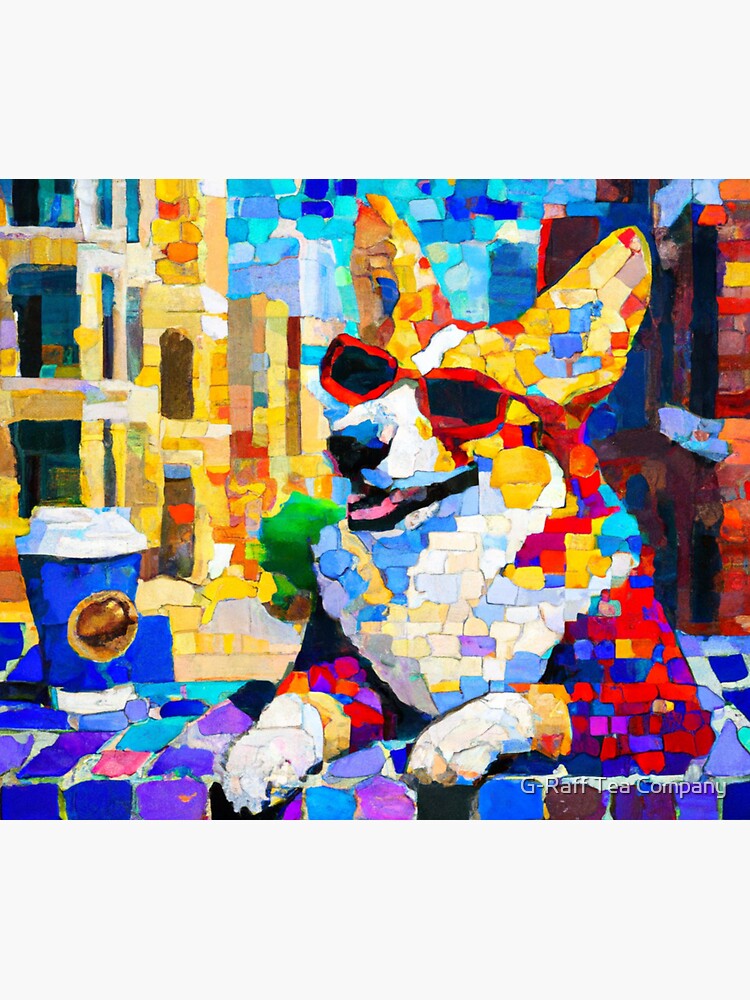 "G-Raff Tea Co. - "Cafe Corgi Mosaic"" Sticker for Sale by CadillacQ | Redbubble