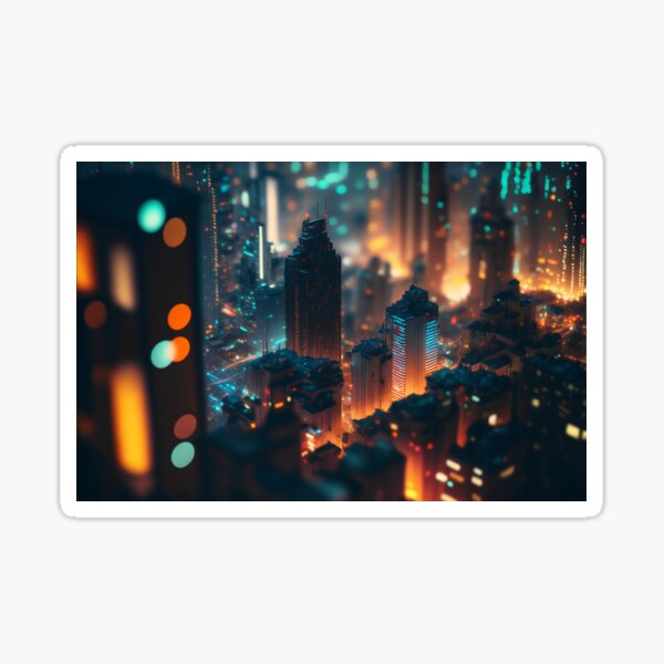 "CyberPunk Cityscape" Sticker for Sale by Parkour-Prophet | Redbubble