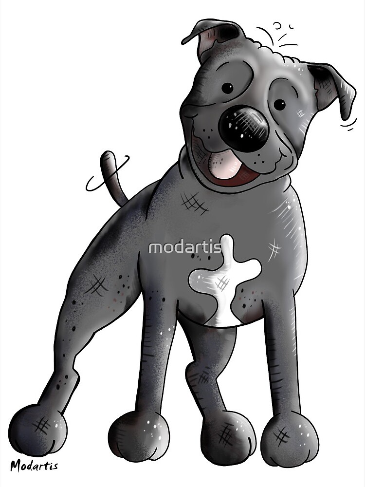 "Funny Staffordshire Bull Terrier cartoon" Art Print for Sale by ...