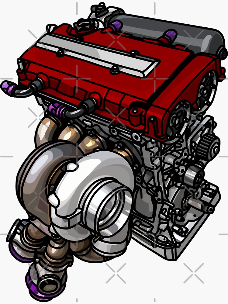 "B16 Engine" Sticker for Sale by avinn | Redbubble