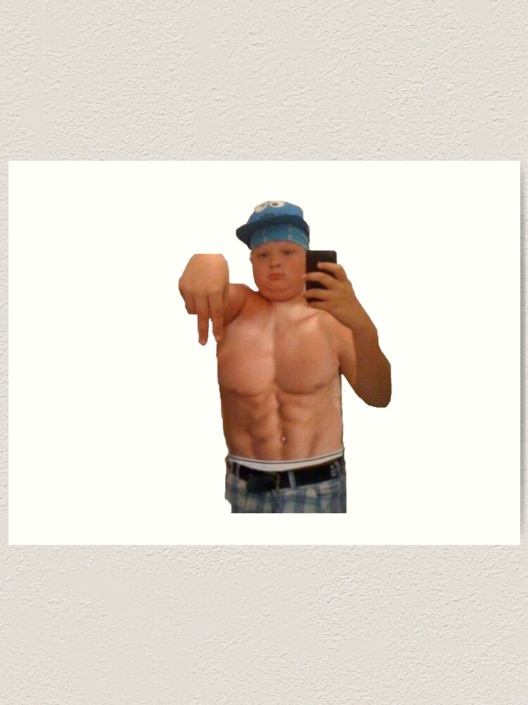 "Jacked Photoshop Kid Meme" Art Print for Sale by CookinHippo | Redbubble