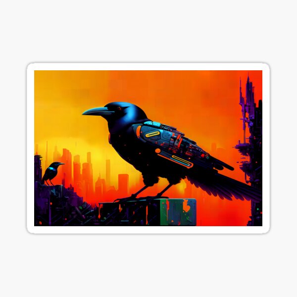 "Bionic Crow" Sticker for Sale by Dapper-Den | Redbubble