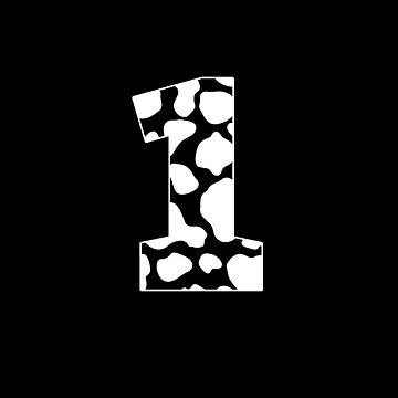 "Number 1 Black and white cow pattern Cow spots" Sticker for Sale by ...