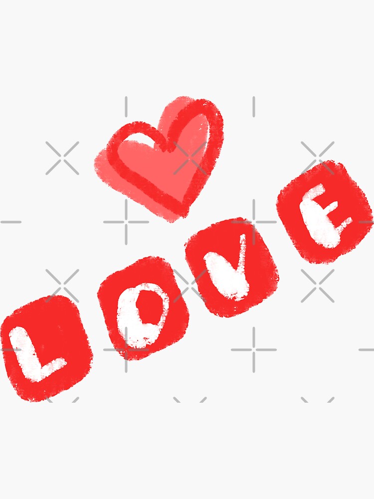 "Simple love word" Sticker for Sale by pinkyfish1010 | Redbubble