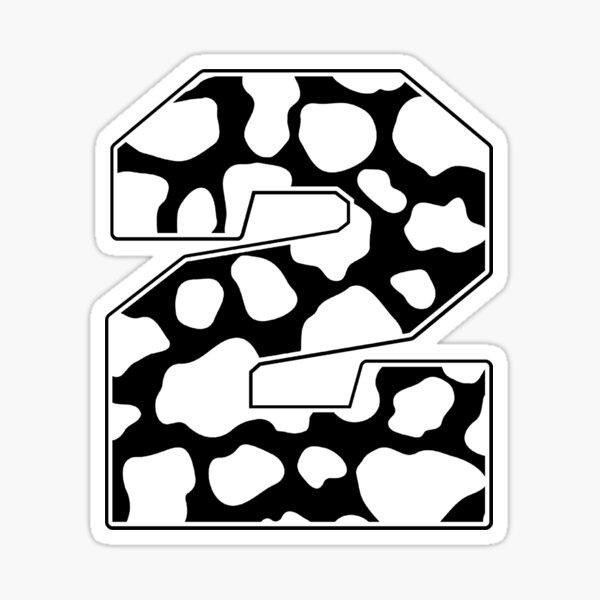 Pegatina for Sale con la obra «Número 2 Patrón de vaca en blanco y ...