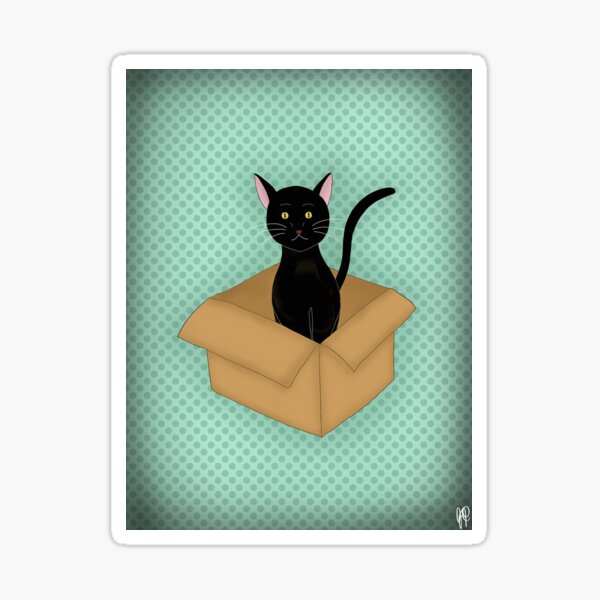 "No. 49 - Cat in a Box" Sticker for Sale by K-Idelle | Redbubble