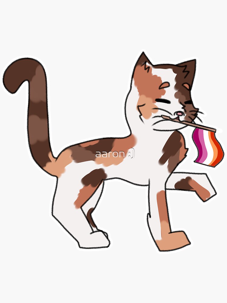 "Copy of LGBTQ+ Pride Flag Cat Kitten Lesbian WLW" Sticker for Sale by ...