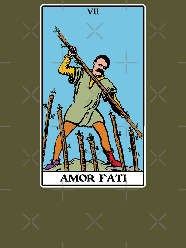 "Nietzsche Amor Fati Seven of Wands Tarot Philosophy" Essential T-Shirt ...