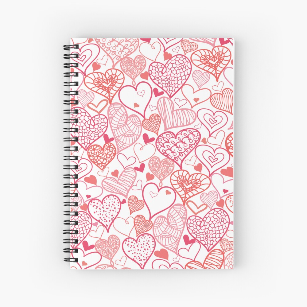 "Hearts Seamless Pattern Background with many hand drawn heart shapes ...