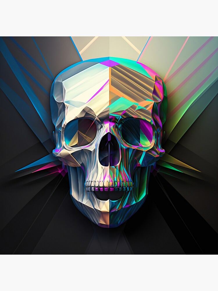 "3D Abstract Trippy Skull Sculpture" Sticker for Sale by Parkour ...
