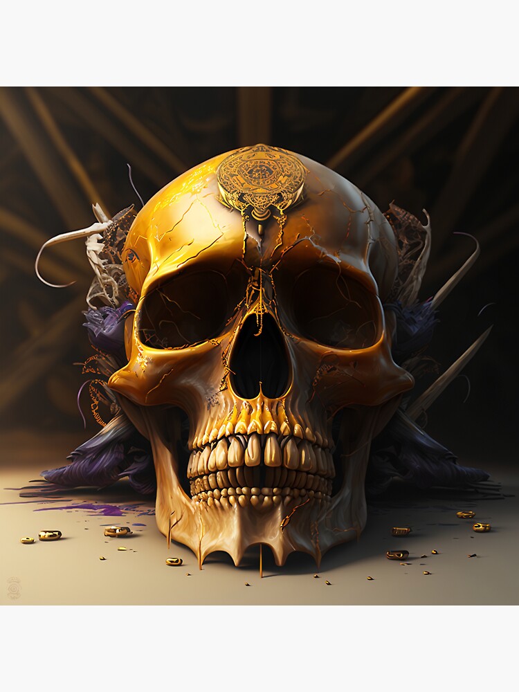 "3D Abstract Trippy Skull Sculpture" Sticker for Sale by Parkour ...