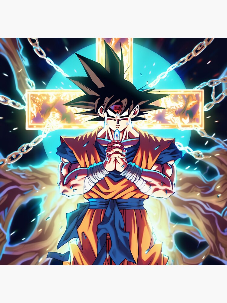 "holy goku" Sticker for Sale by HOBOTROLL | Redbubble