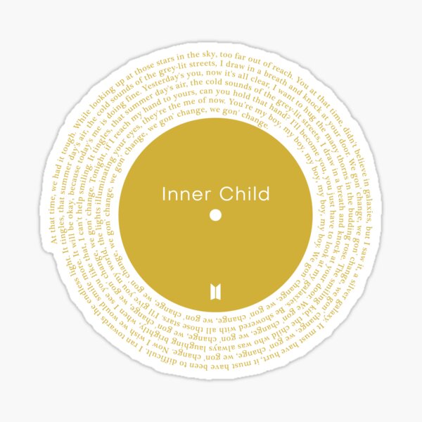 "BTS Inner Child Lyric Vinyl Gold" Sticker for Sale by Llio-Made-This ...