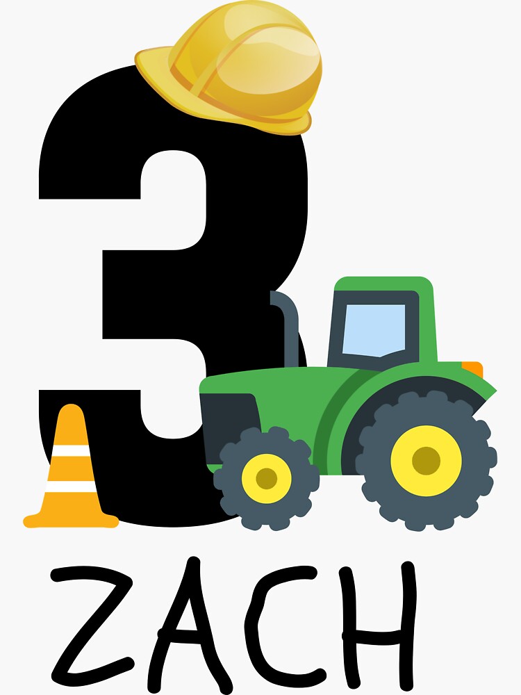"3rd Birthday Boy Construction Shirt" Sticker for Sale by Pipat | Redbubble