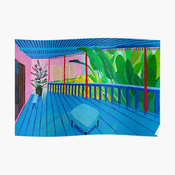 "Garden with blue terrace" Poster for Sale by jantevel324 | Redbubble