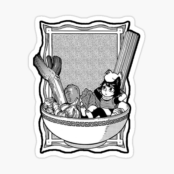 "Dungeon Meshi Izutsumi Chillin' In Bowl" Sticker for Sale by UnaSopita ...