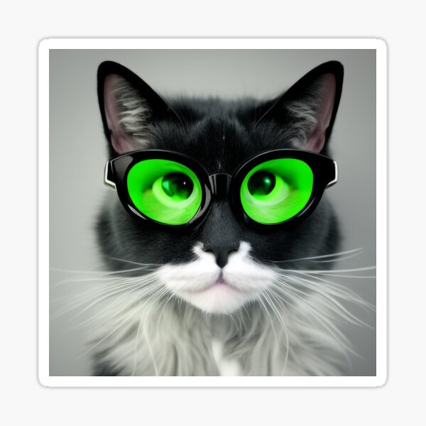 "Glasses crazy cat" Sticker for Sale by wanntracyw | Redbubble