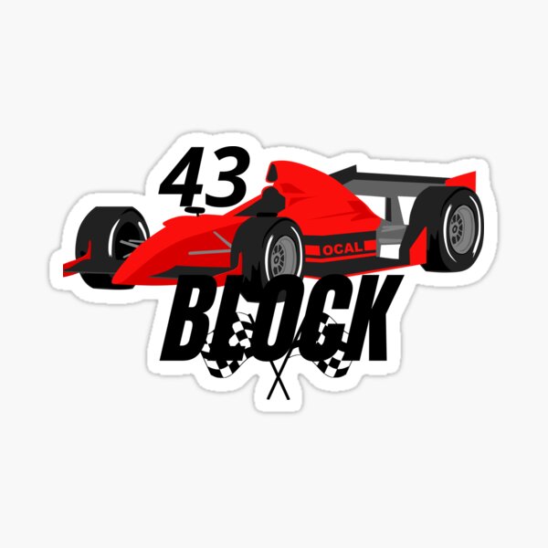 ""Designing a Winning Race Car with Flags and Block 43"" Sticker for ...