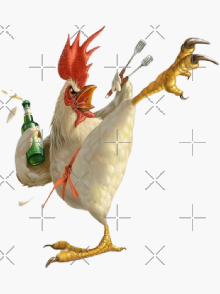 "kung fu chicken" Sticker for Sale by mahass | Redbubble