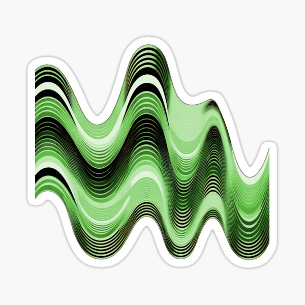 "Groovy Sine Waves in Emerald" Sticker for Sale by Patternifico | Redbubble