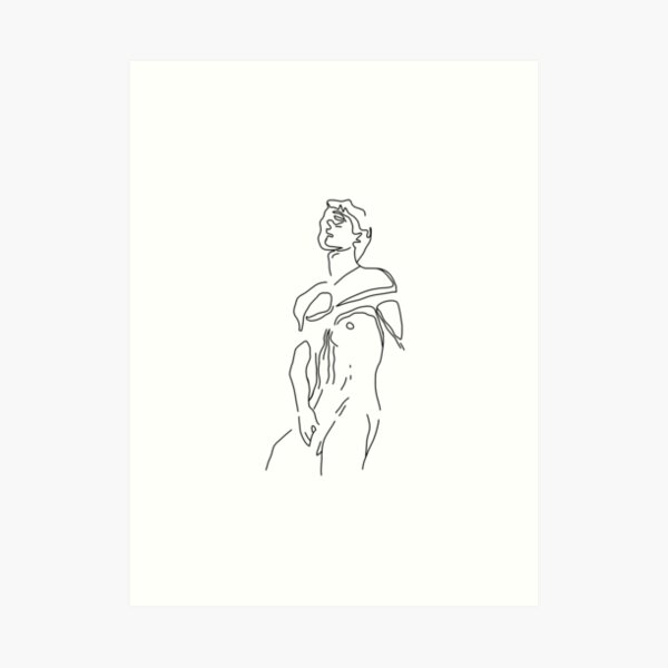 Rick Line Art Naked Man Line Art Printable Wall Art Art Print