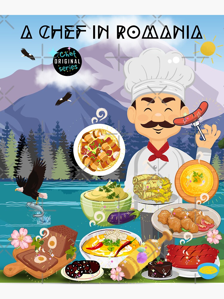 "A Chef in Romania" Sticker for Sale by Lop-and-Me | Redbubble