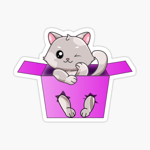 " CAT IN A BOX KAWAII STICKER" Sticker for Sale by GaryDobson | Redbubble