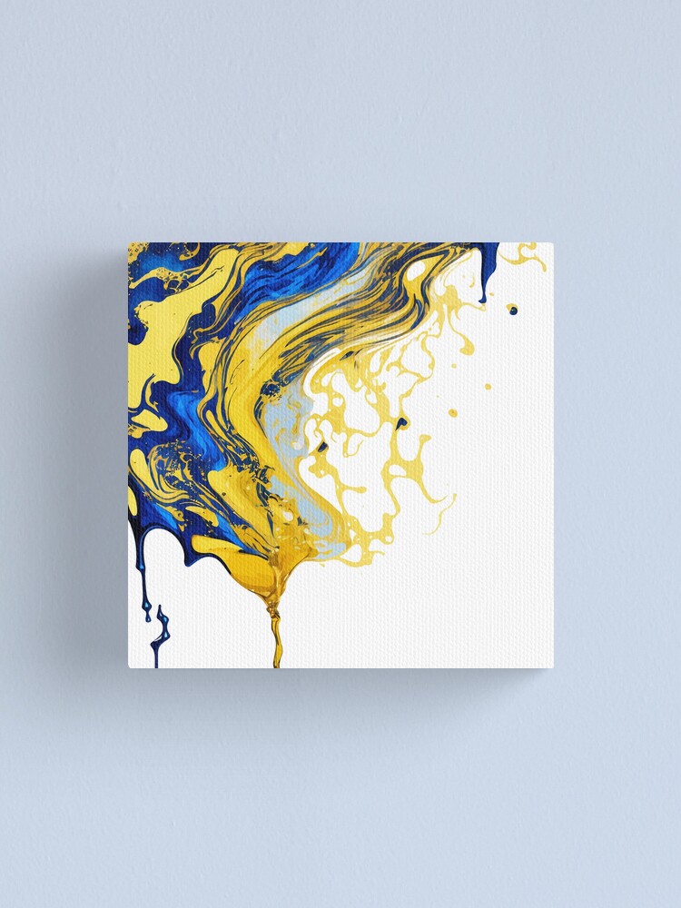 "Blue Gold Alcohol Ink Smoke Splash " Canvas Print for Sale by Prawny ...