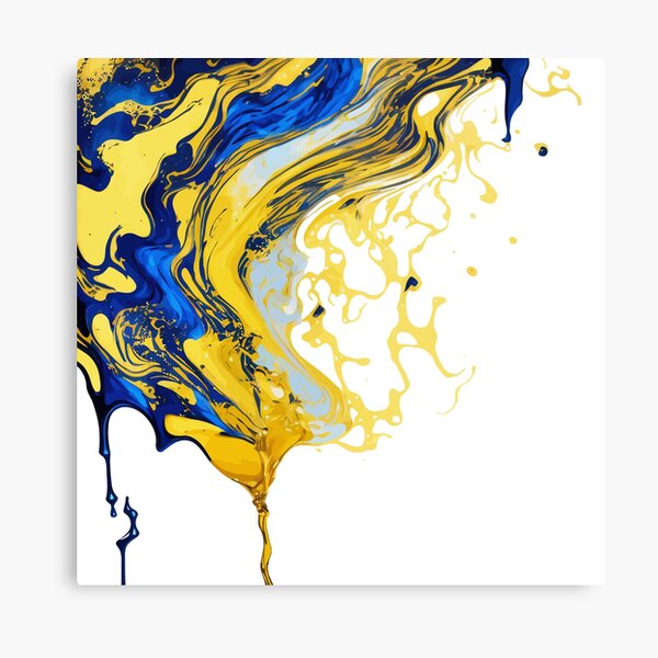 "Blue Gold Alcohol Ink Smoke Splash " Canvas Print for Sale by Prawny ...