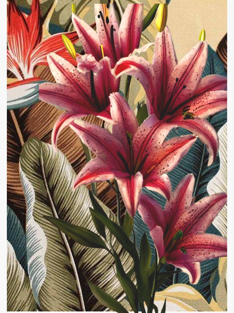 "Pink Lilies Painting" Sticker for Sale by Spectrai | Redbubble
